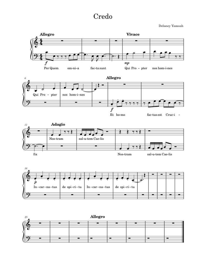 Credo Sheet music for Piano (Solo) | Musescore.com
