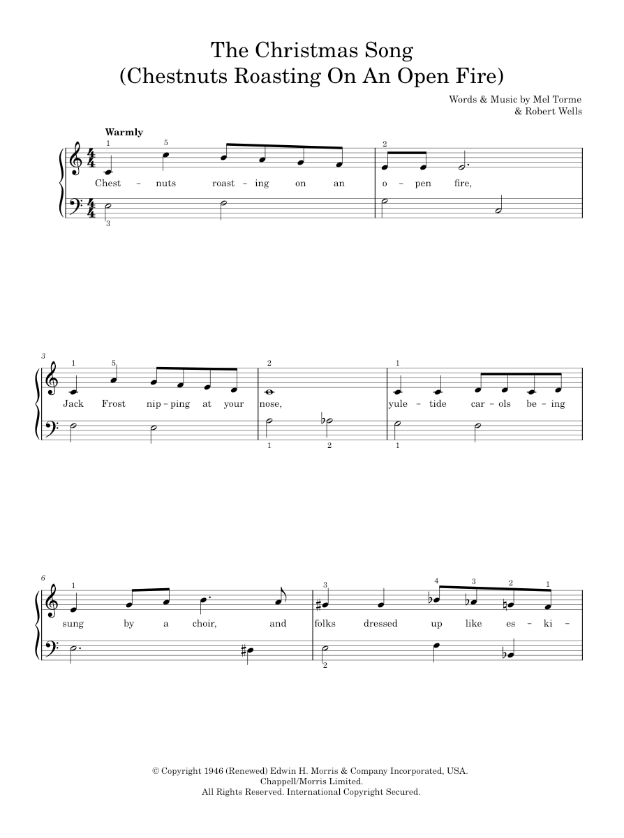 the christmas song Sheet music for Piano by Mel Tormé Official ...