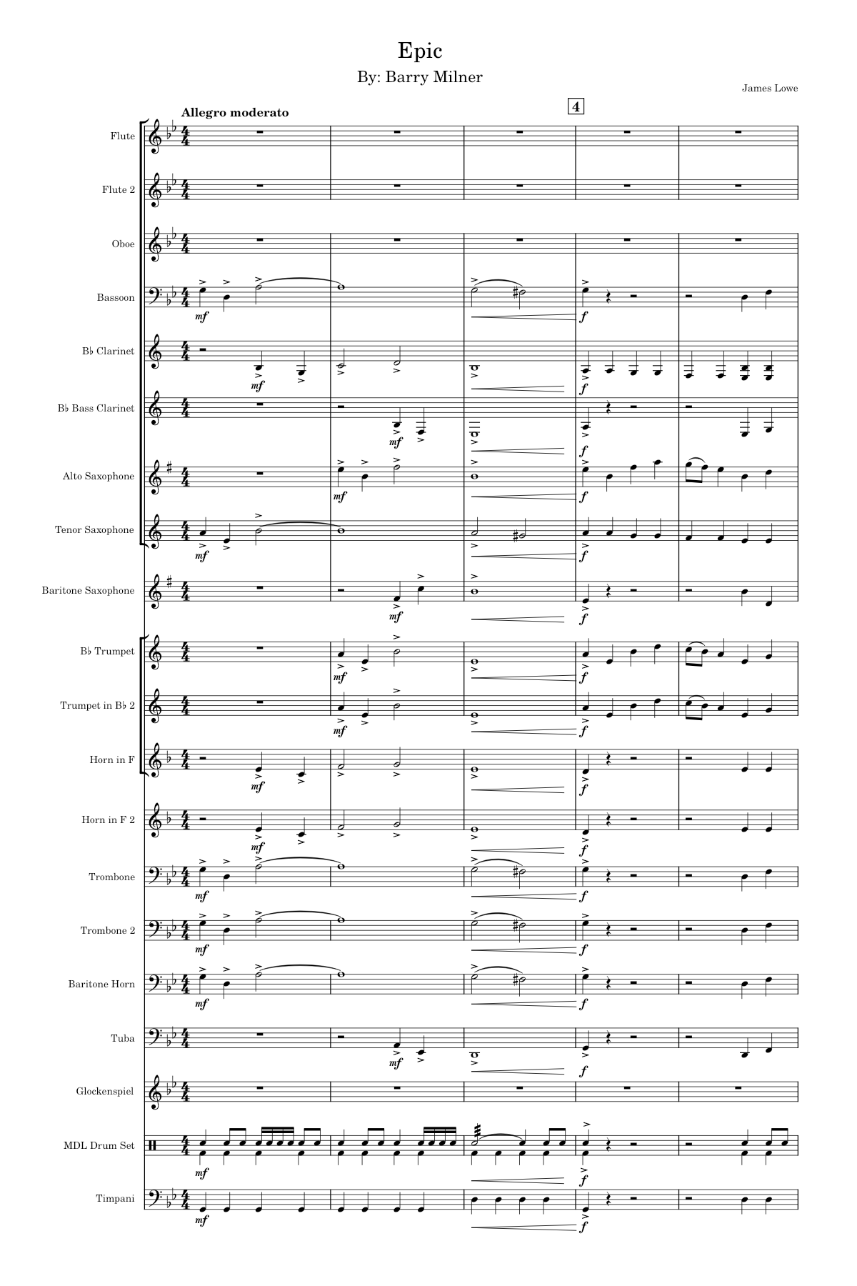 Epic Sheet music for Trombone, Tuba, Flute, Oboe & more instruments ...