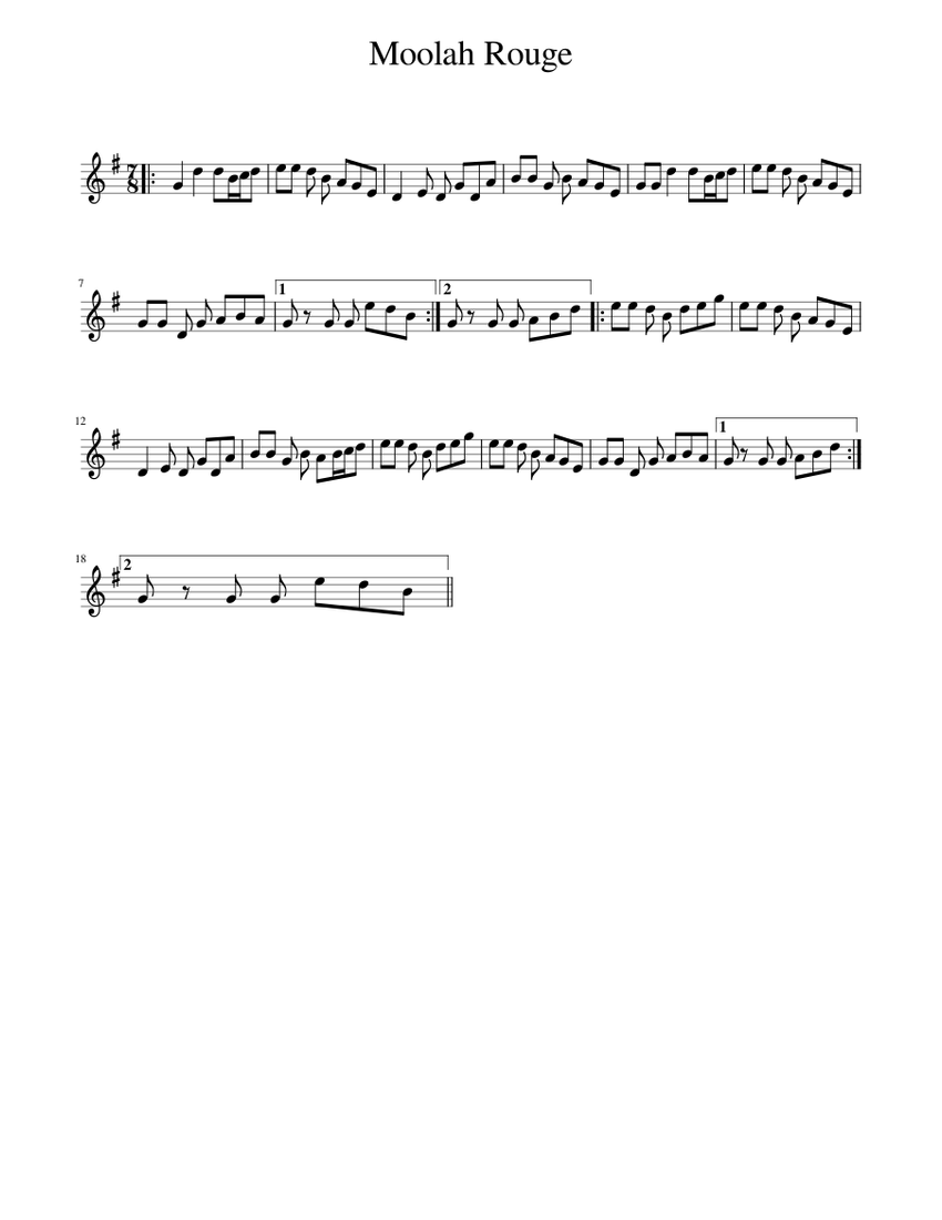 Moolah Rouge Sheet music for Piano (Solo) | Musescore.com