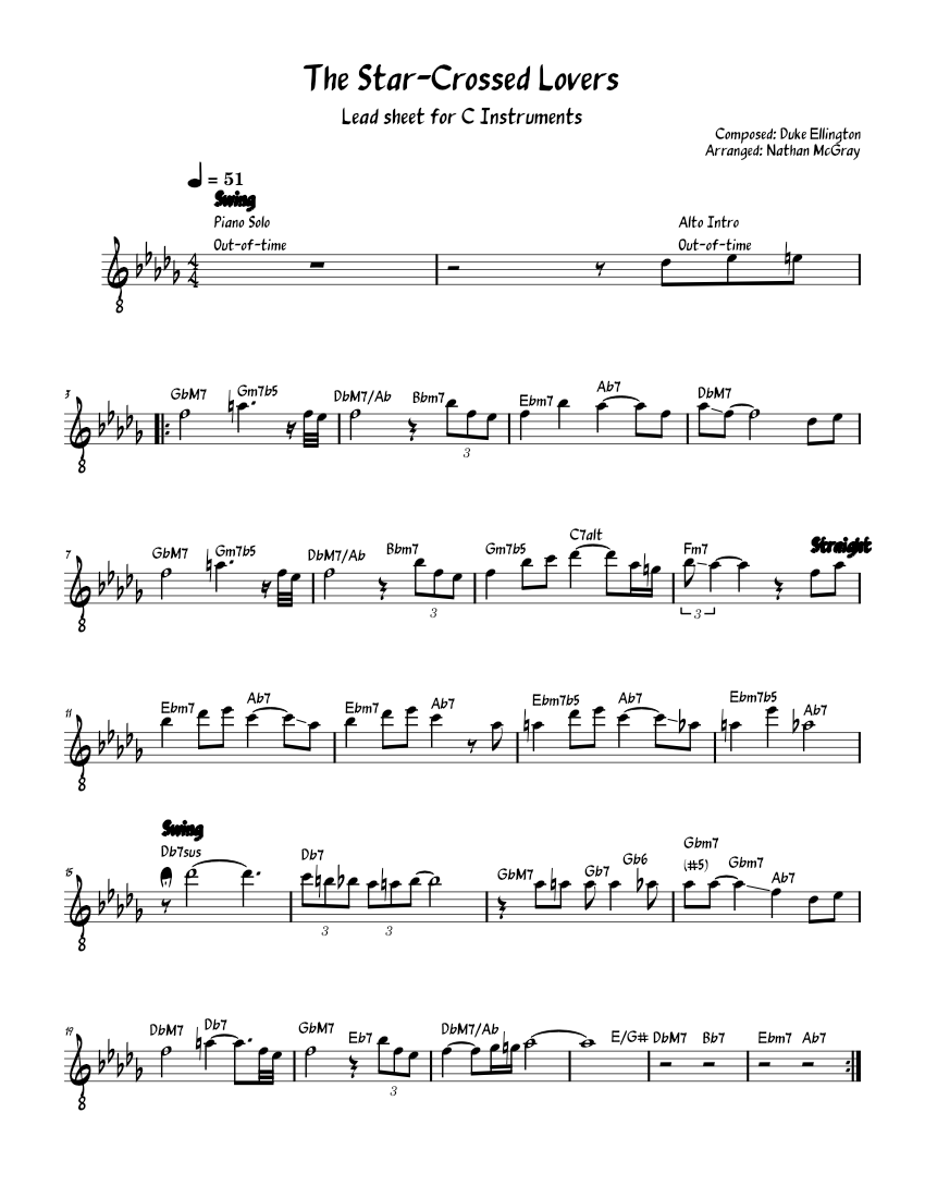 The Star Crossed Lovers – Duke Ellington The Star-Crossed Lovers - Lead ...