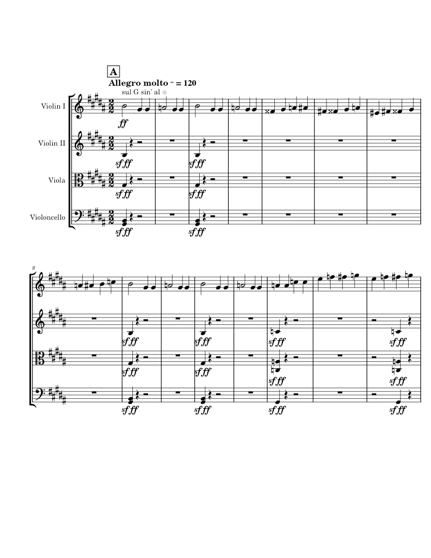 String Quartet No. 8 in C minor, Op. 110, Mvt II. Molto Allegro – Dmitri Shostakovich Sheet ...