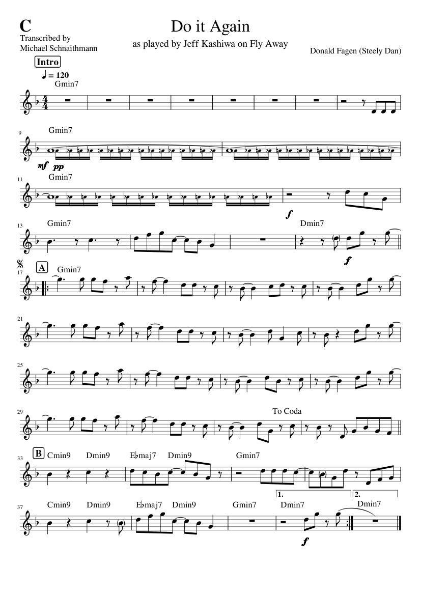 Do it again – Steely Dan Sheet Music for Piano (Jazz Band) easy ...