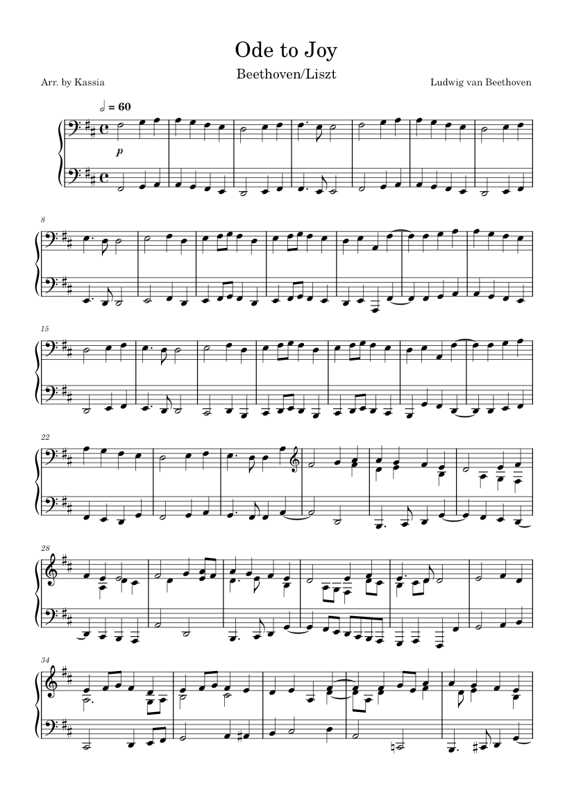 Beethoven/Liszt Symphony No. 9 - Ode to Joy (S. 464) – Franz Liszt Sheet music for Piano (Solo ...