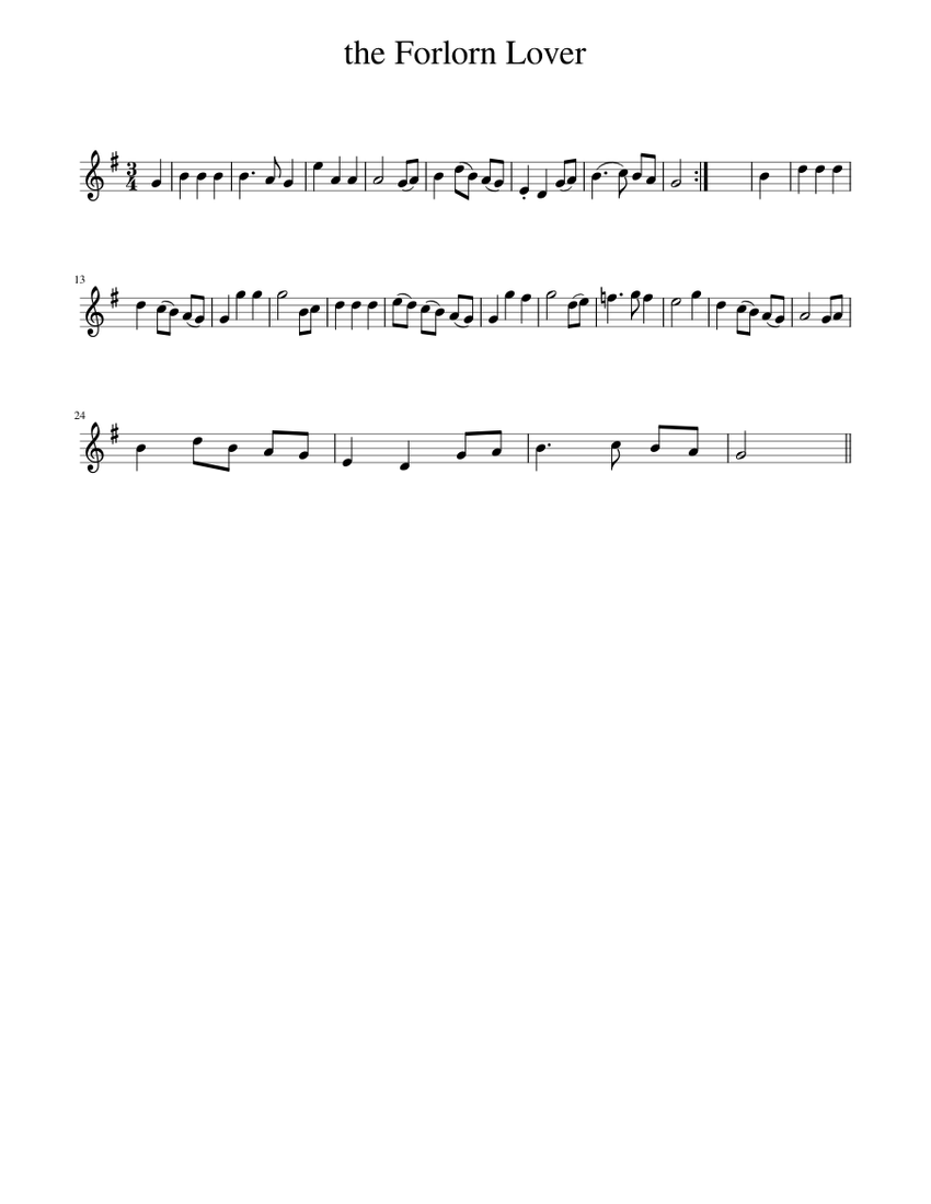 the Forlorn Lover Sheet music for Piano (Solo) | Musescore.com