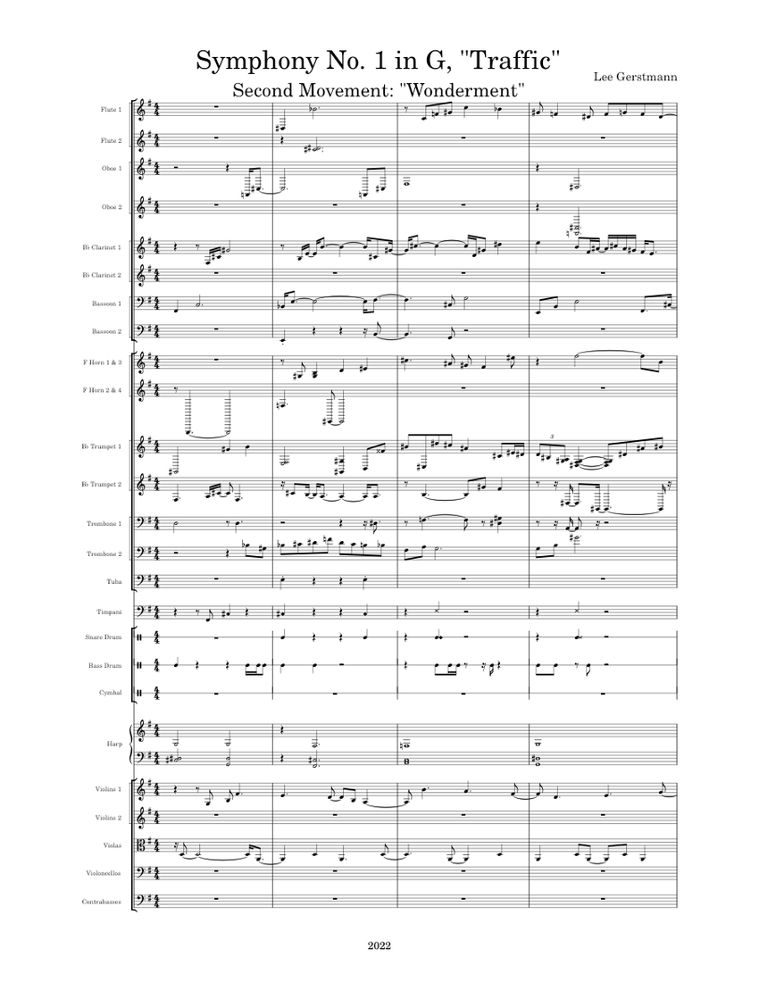 Traffic Symphony in G second movement Sheet music for Trombone, Tuba, Flute, Oboe & more ...