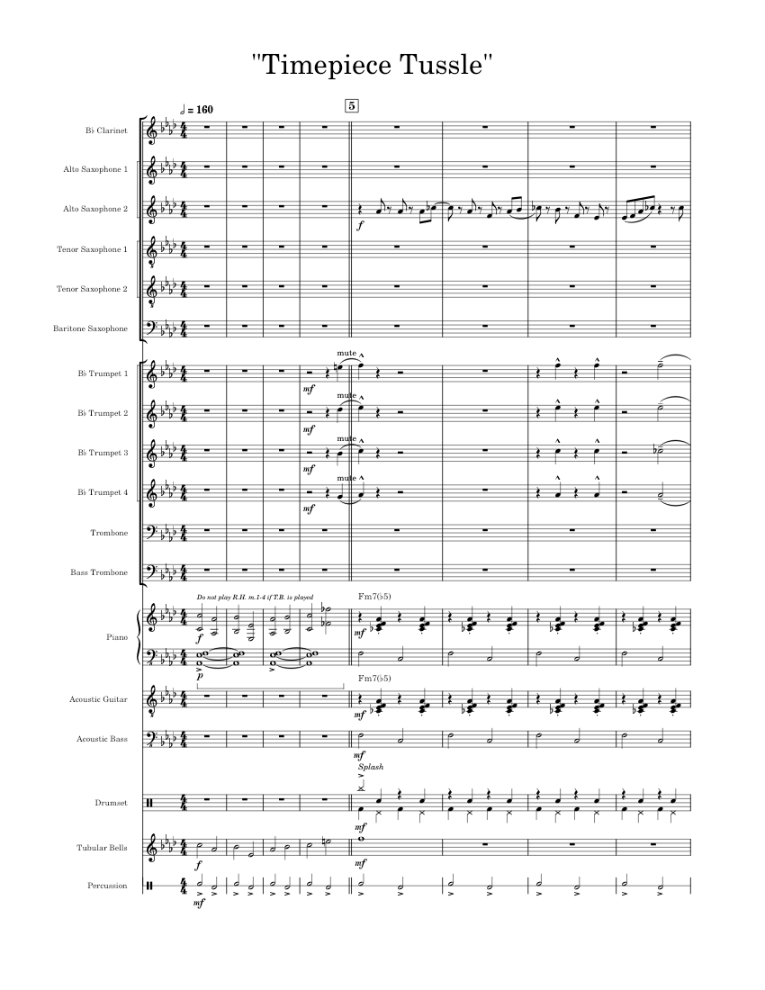 (WIP) Timepiece Tussle Sheet music for Piano, Trombone, Trombone bass ...