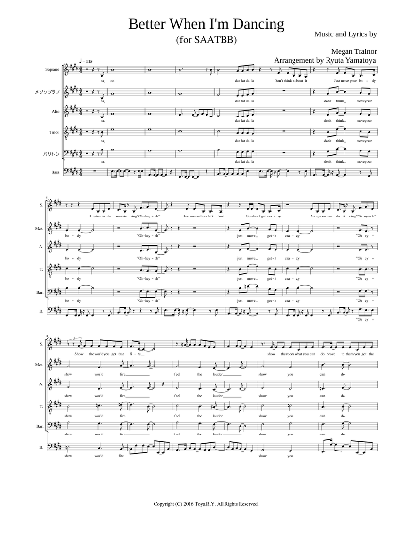 Better When I'm dancing – Meghan Trainor Sheet music for Soprano, Alto ...