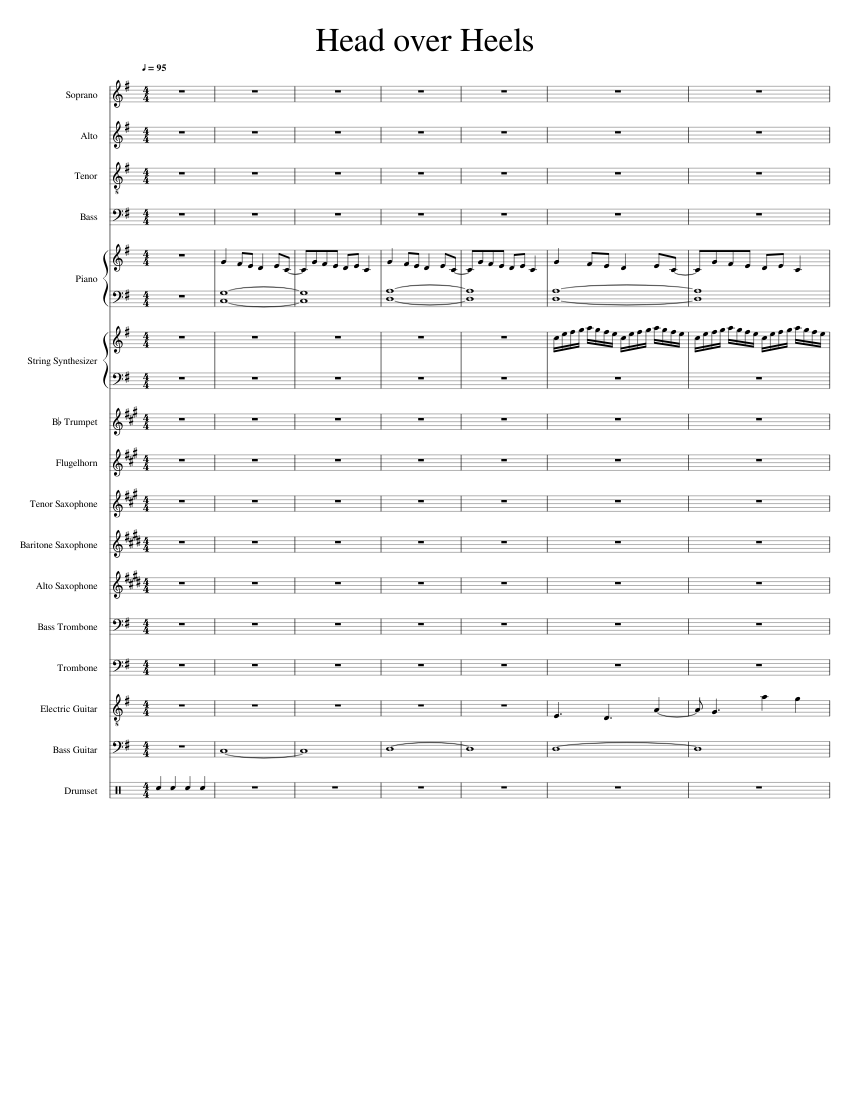 Head over Heels Sheet Music for Piano, Trombone, Soprano, Alto & more ...