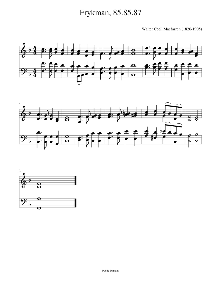 Frykman - Walter Cecil Macfarren, 1826-1905 Sheet music for Piano ...