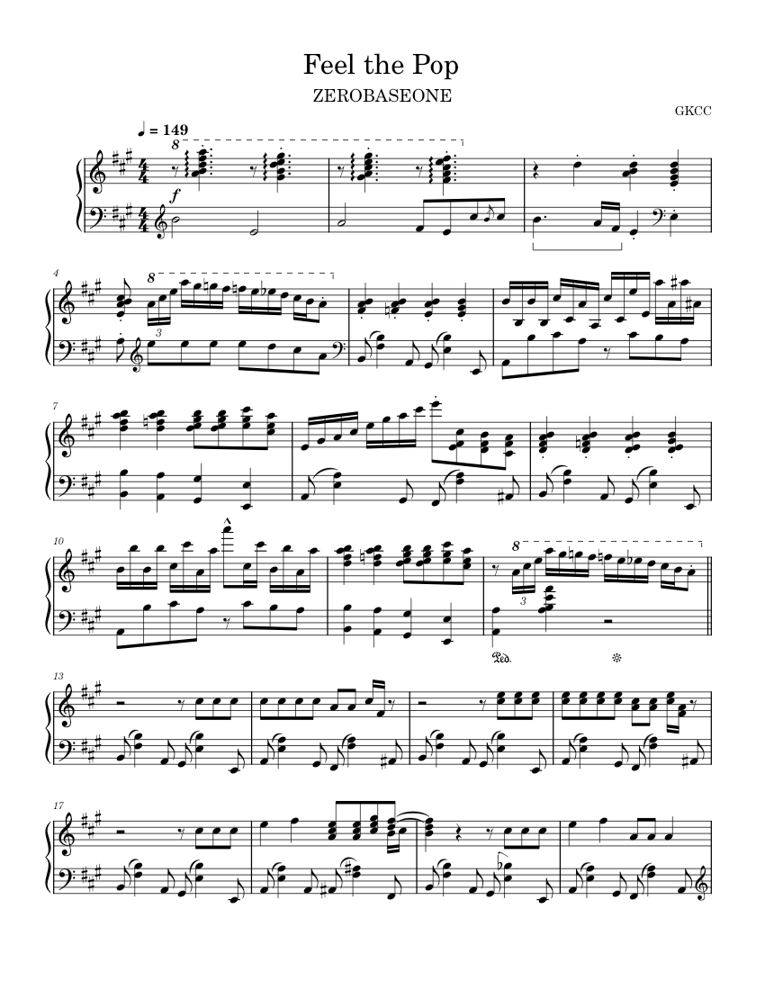 Feel the POP Sheet Music for Piano (Solo) | MuseScore.com