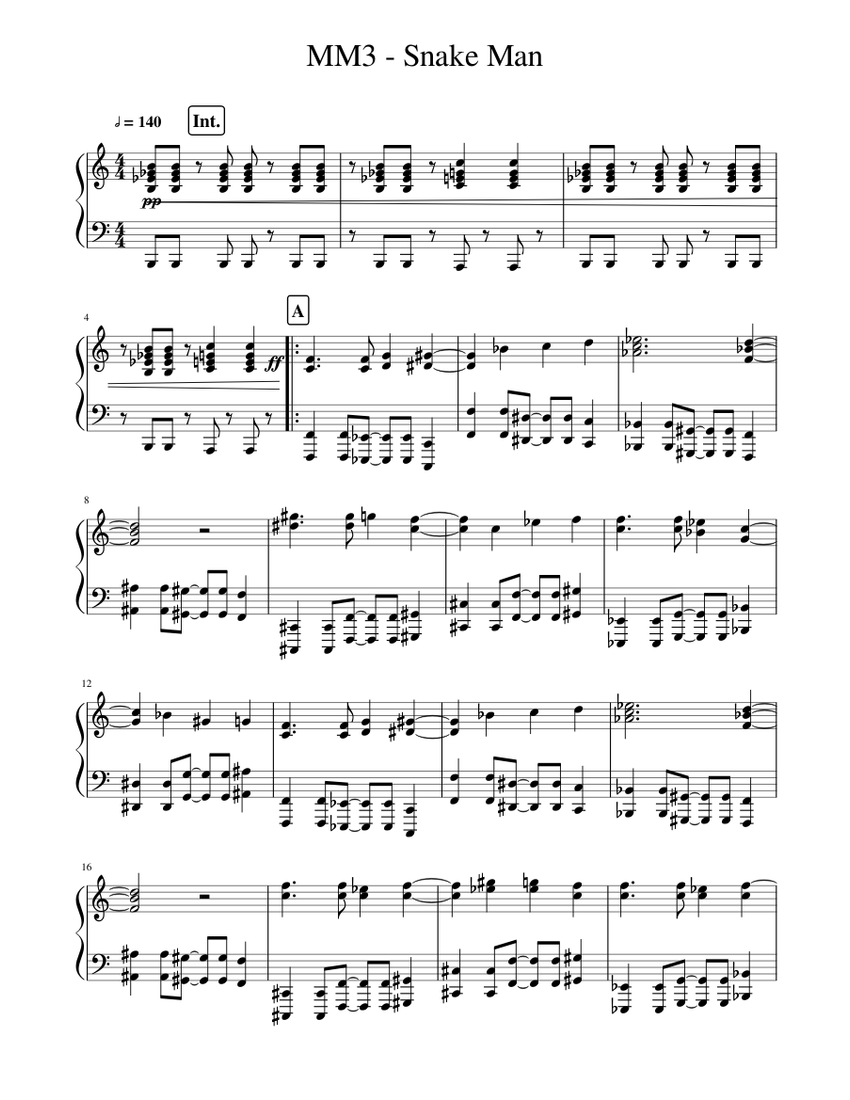 MM3 - Snake Man Sheet music for Piano (General Handbell Ensemble ...