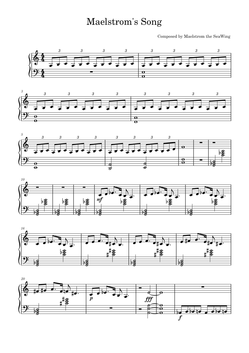 Maelstrom's Song Sheet music for Piano (Solo) | Musescore.com