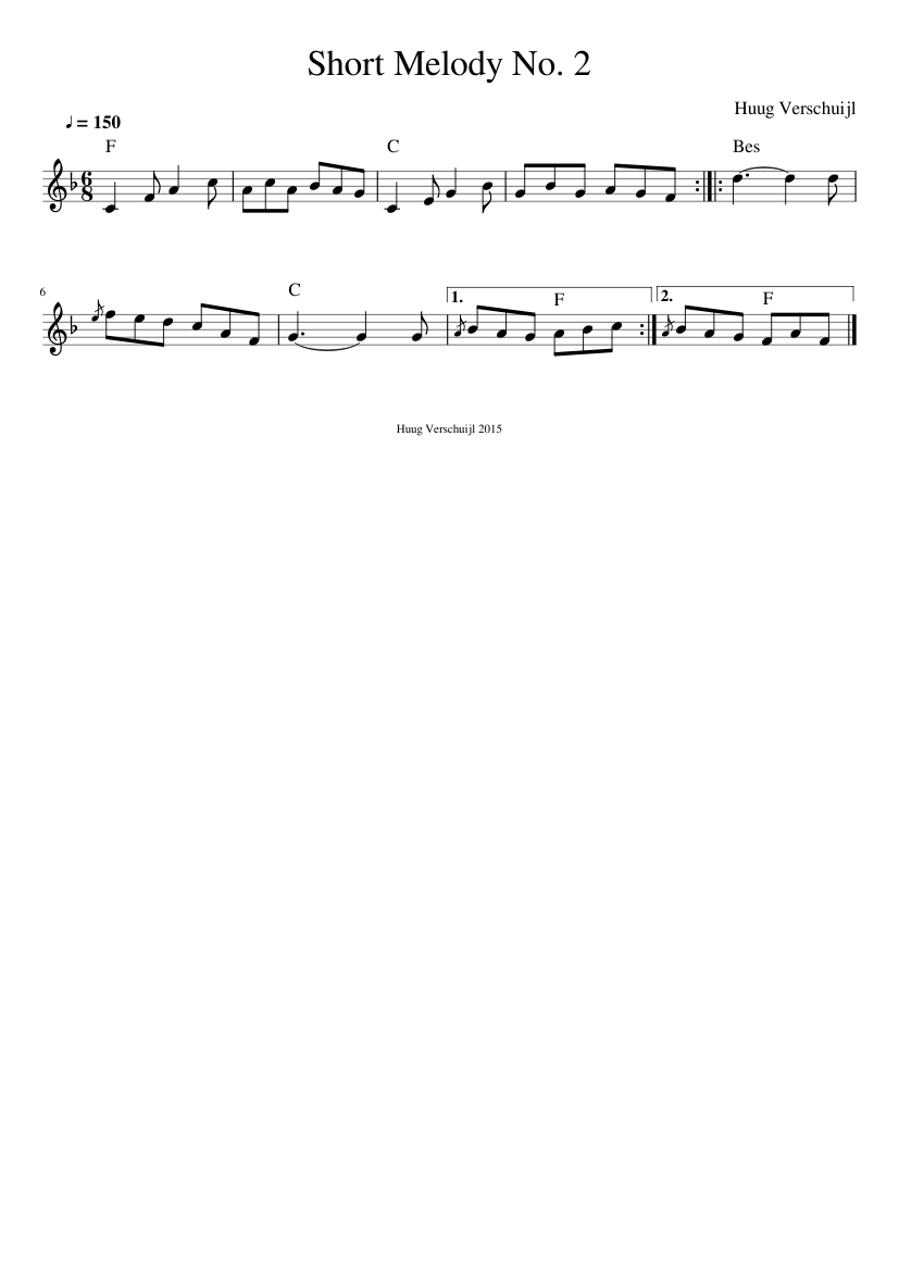 Short Melody No. 2 Sheet music for Piano (Solo) Easy | Musescore.com