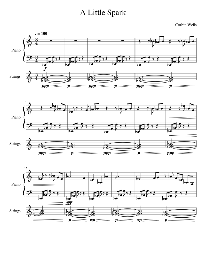 A_Little_Spark Sheet music for Piano, Violin (Solo) | Musescore.com