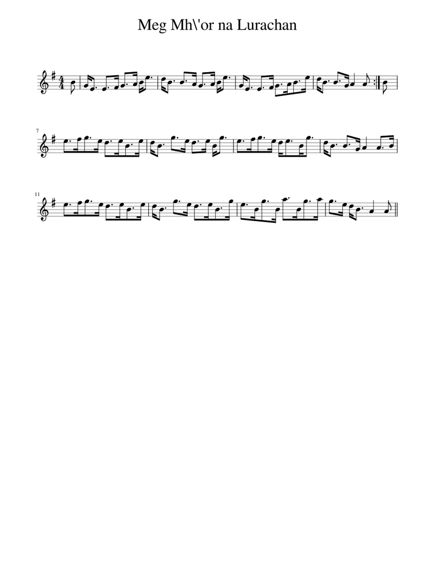 Meg Mh\'or na Lurachan Sheet music for Piano (Solo) | Musescore.com