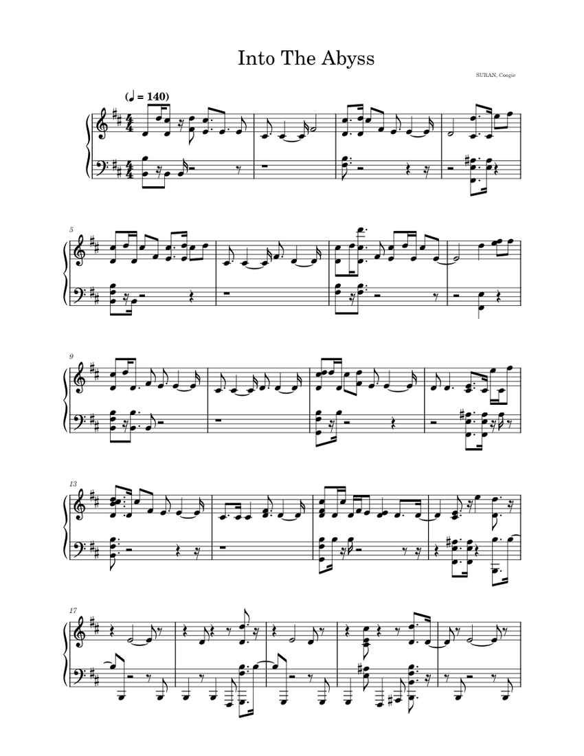 Into The Abyss Sheet music for Piano (Solo) | Musescore.com