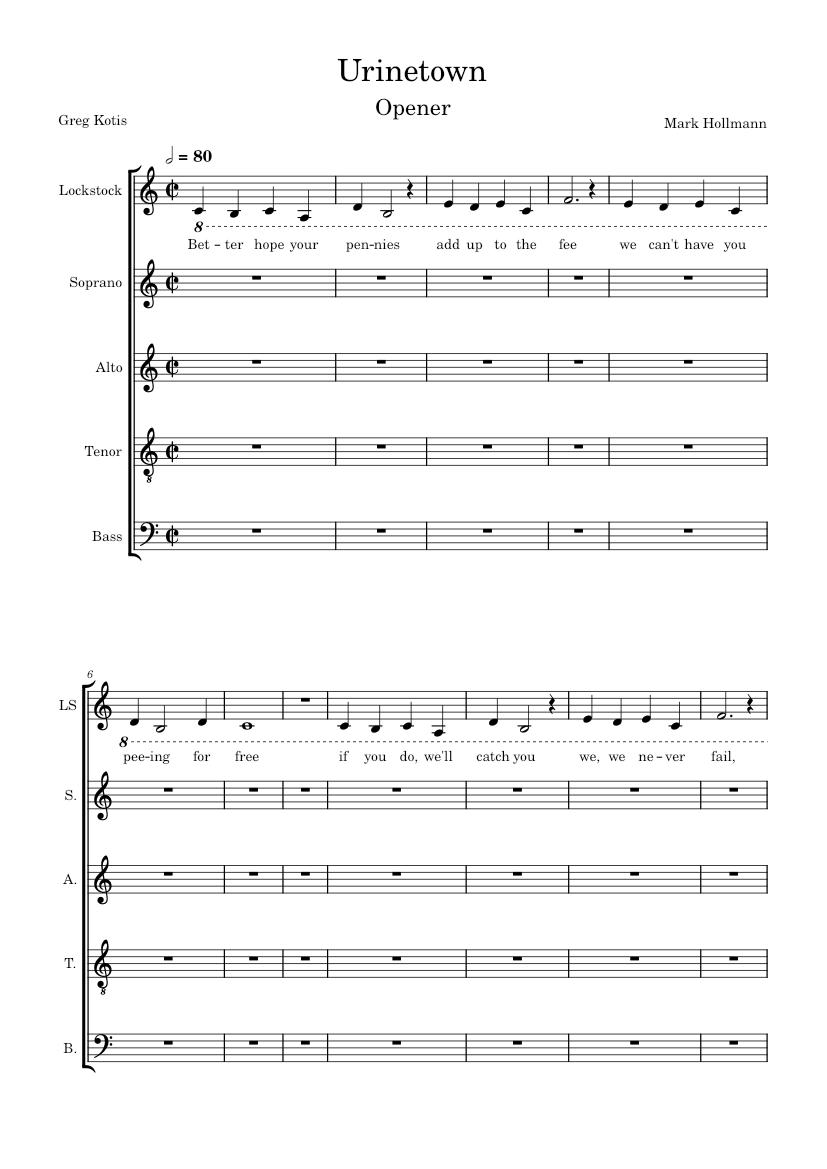 Urinetown – Urinetown Musical Sheet Music for Soprano, Alto, Tenor ...