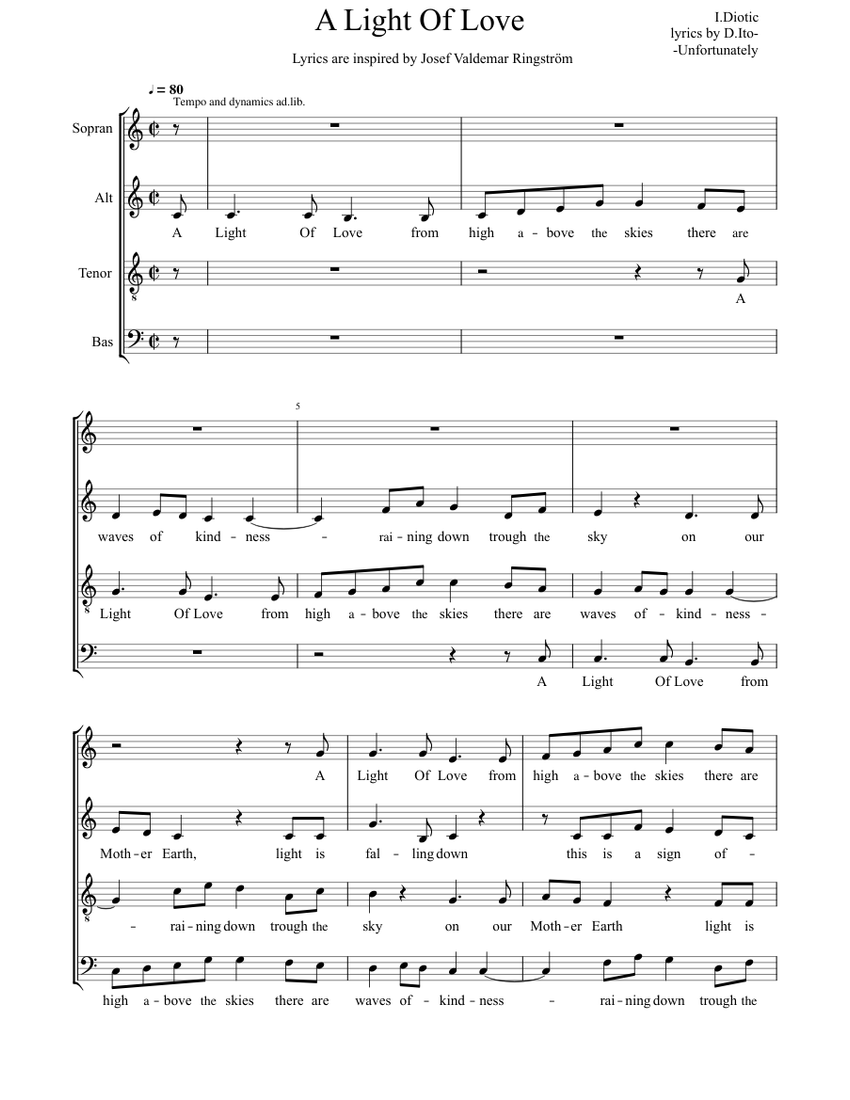 A Light Of Love Sheet music for Drum group (SATB) | Musescore.com