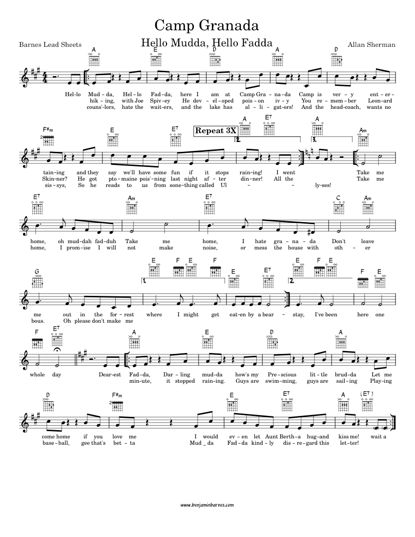Camp_Granada Sheet music for Piano (Mixed Ensemble) Easy | Musescore.com