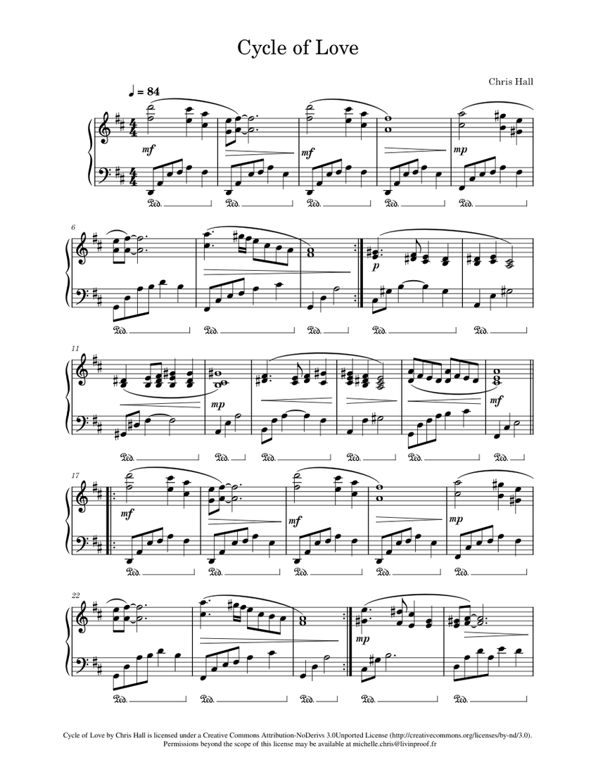 Cycle of Love Sheet music for Piano (Solo) Easy | Musescore.com