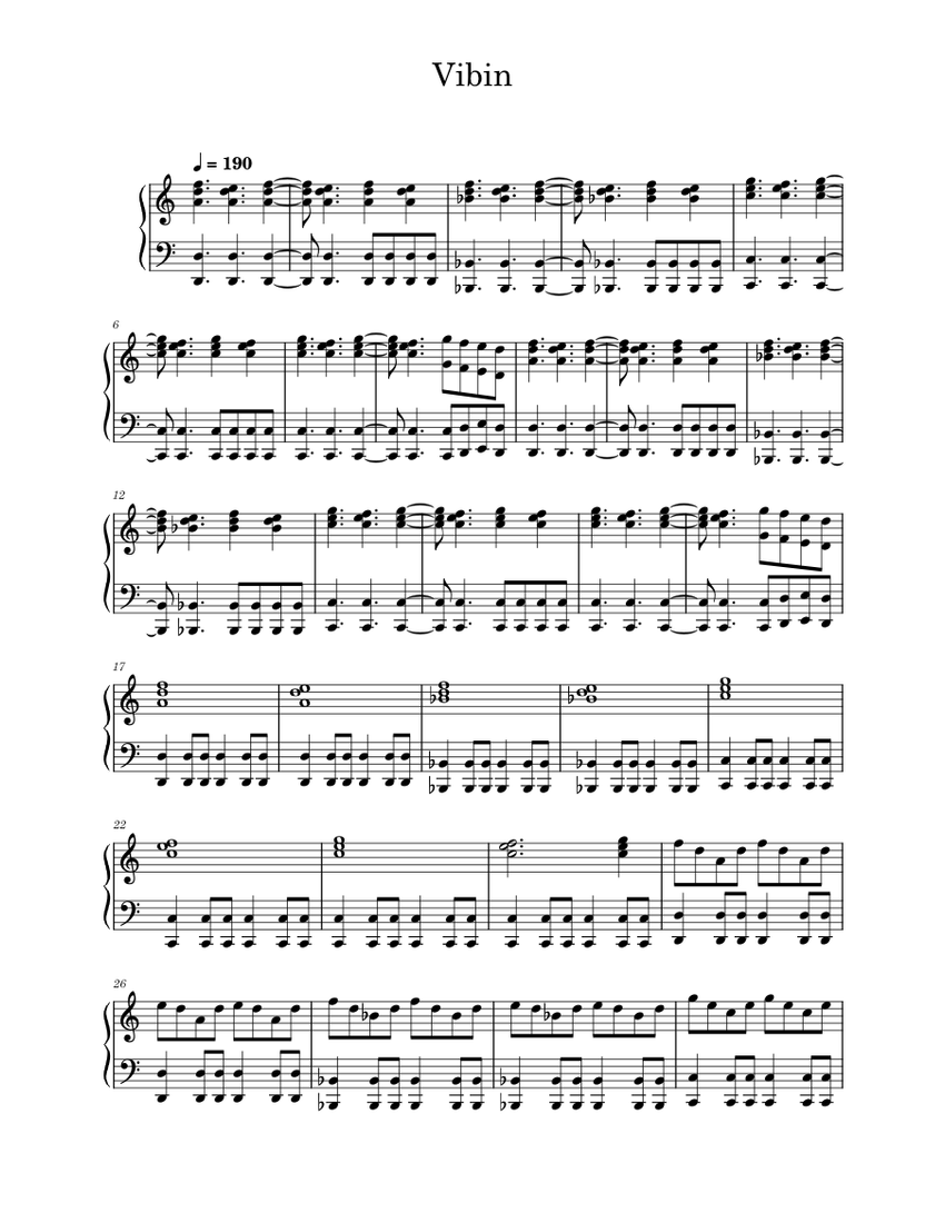 Vibin Sheet music for Piano (Solo) | Musescore.com