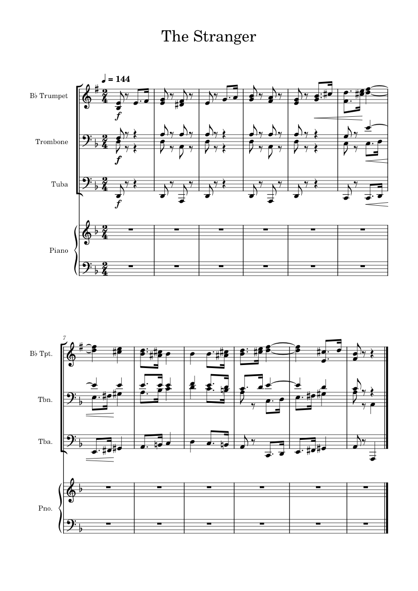 The Stranger Sheet music for Piano, Trombone, Tuba, Trumpet in b-flat ...