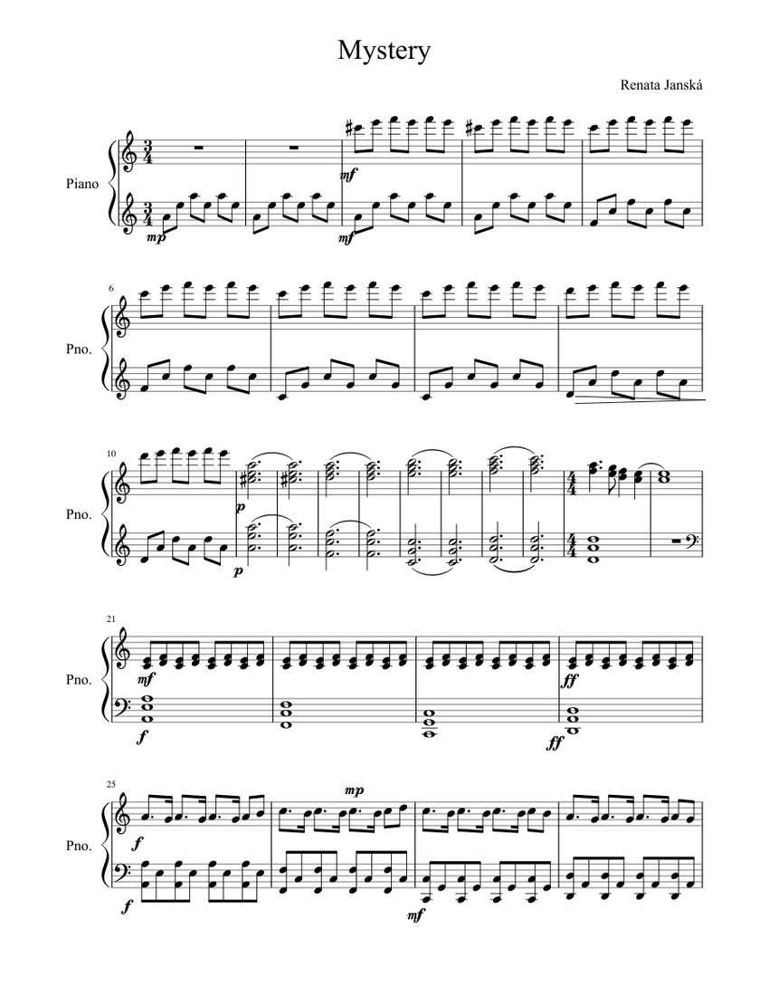 Mystery Sheet music for Piano (Solo) | Download and print in PDF or ...