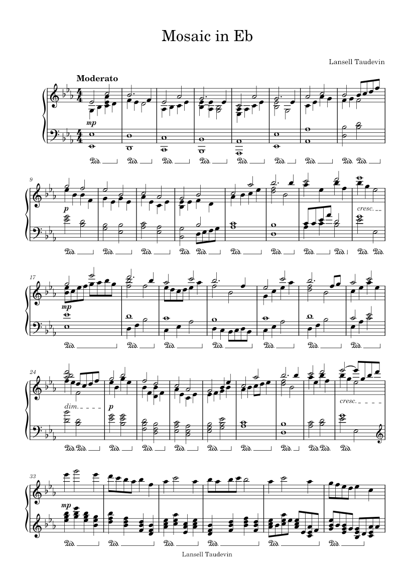 Mosaic in Eb Sheet music for Piano (Solo) | Musescore.com