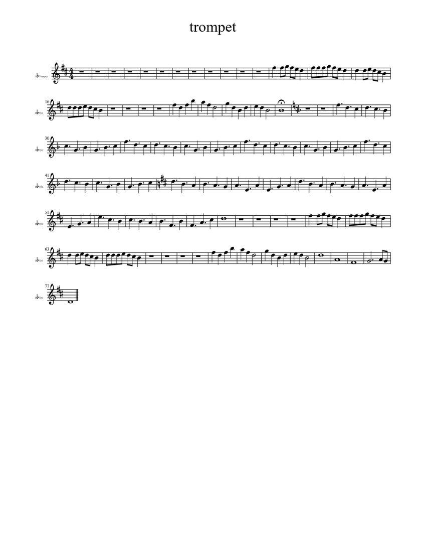 trompet Sheet music for Trumpet other (Solo) | Musescore.com
