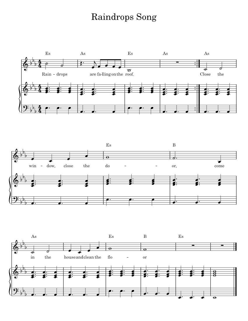 Raindrops Song Sheet music for Piano, Synthesizer (Mixed Duet ...