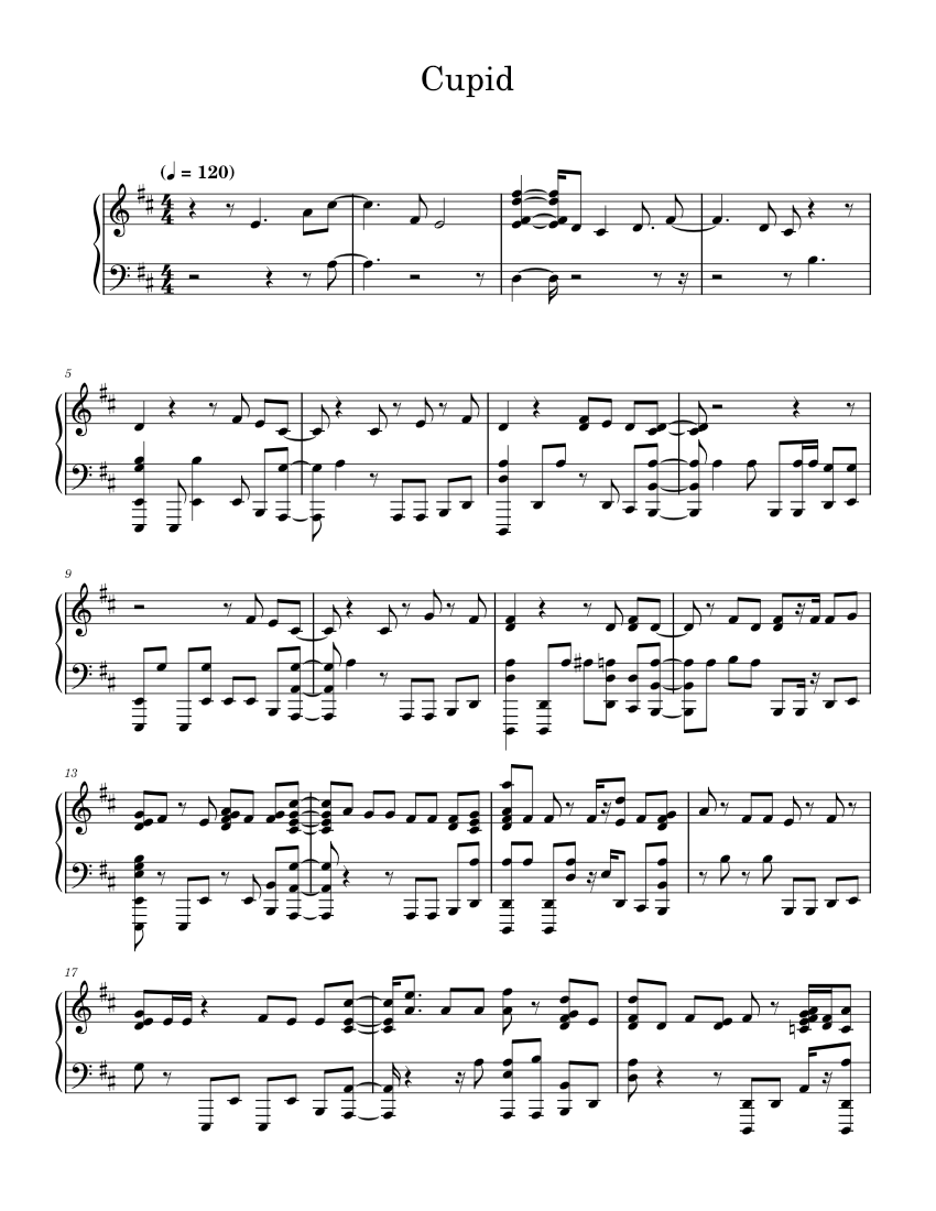 Cupid – FIFTY FIFTY Cupid Twin Ver (by Fifty Fifty） Sheet Music for ...