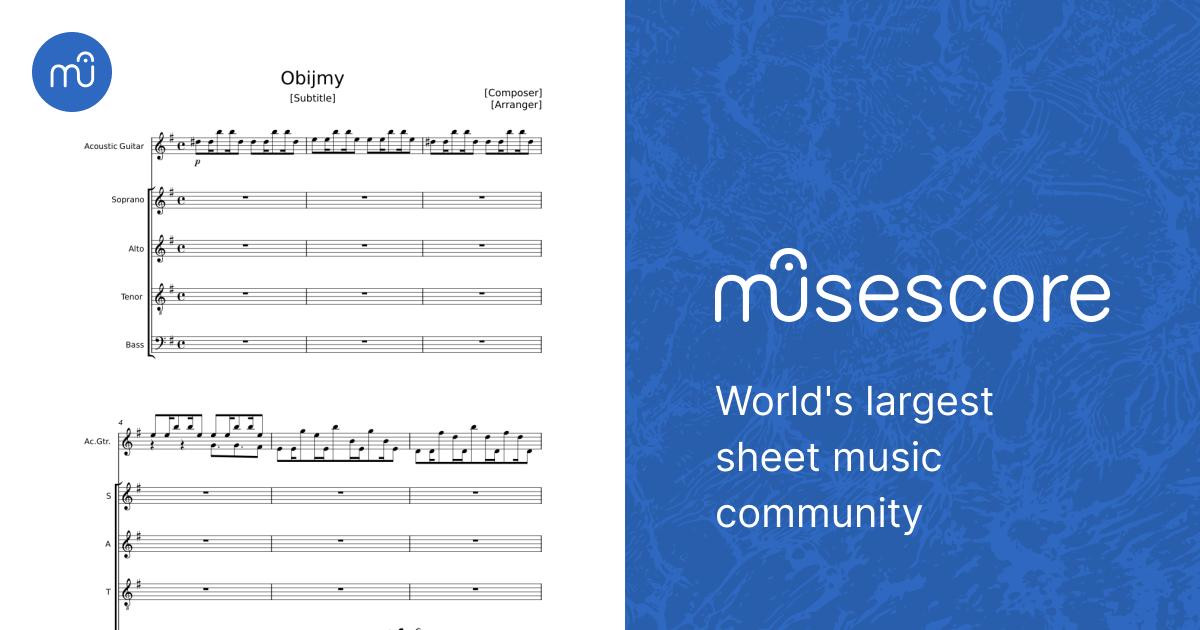 Obijmy Sheet music for Guitar, Bass guitar, Synthesizer (Mixed Quintet ...