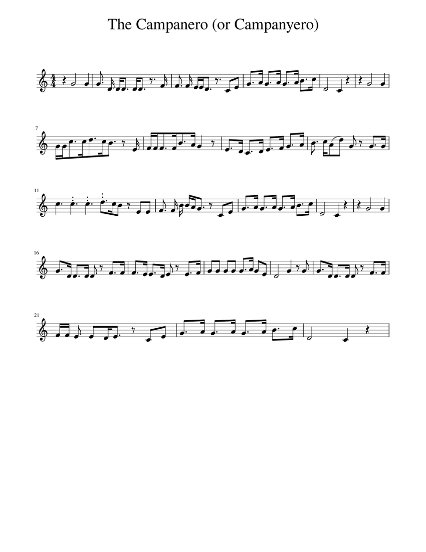 The Campanero (or Campanyero) Sheet music for Piano (Solo) | Musescore.com