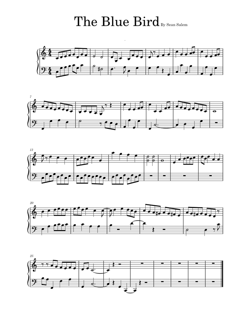The Blue Bird Sheet music for Piano (Solo) Easy | Musescore.com