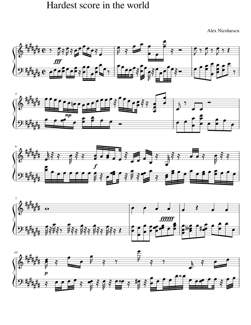 Hardest score in the world Sheet music for Piano (Solo) | Musescore.com