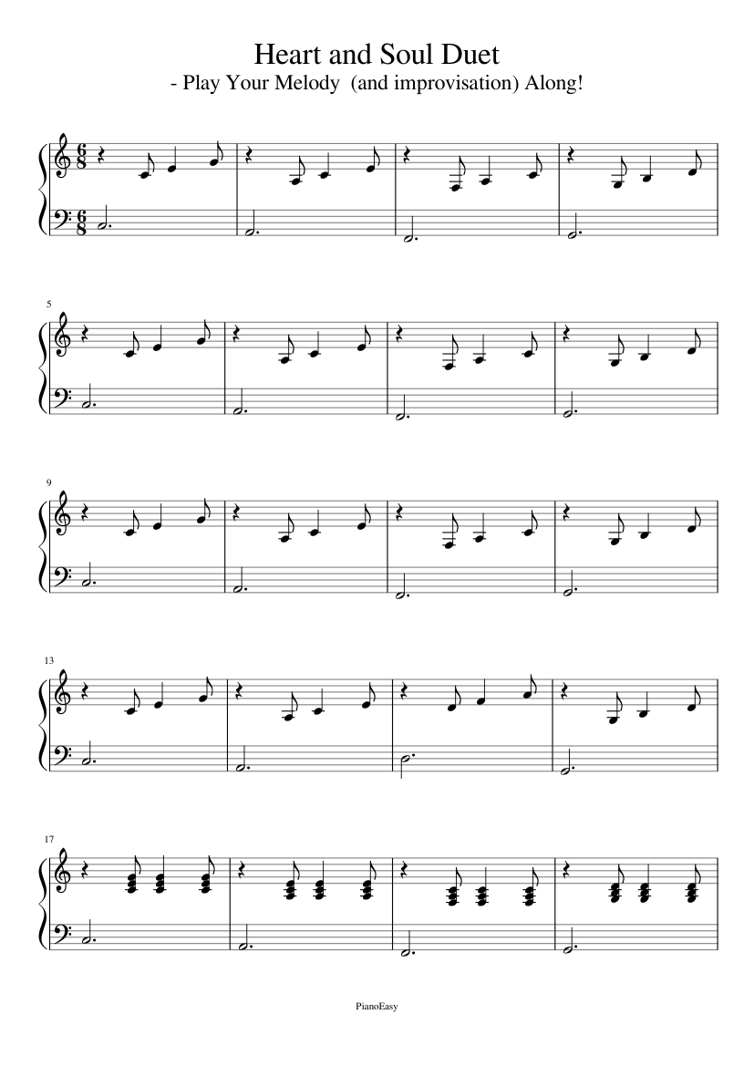 Heart and Soul Duet: Accompaniment Sheet music for Piano (Solo) Easy ...