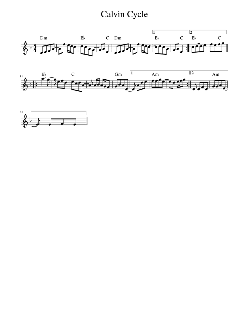 Calvin Cycle Sheet music for Piano (Solo) | Musescore.com