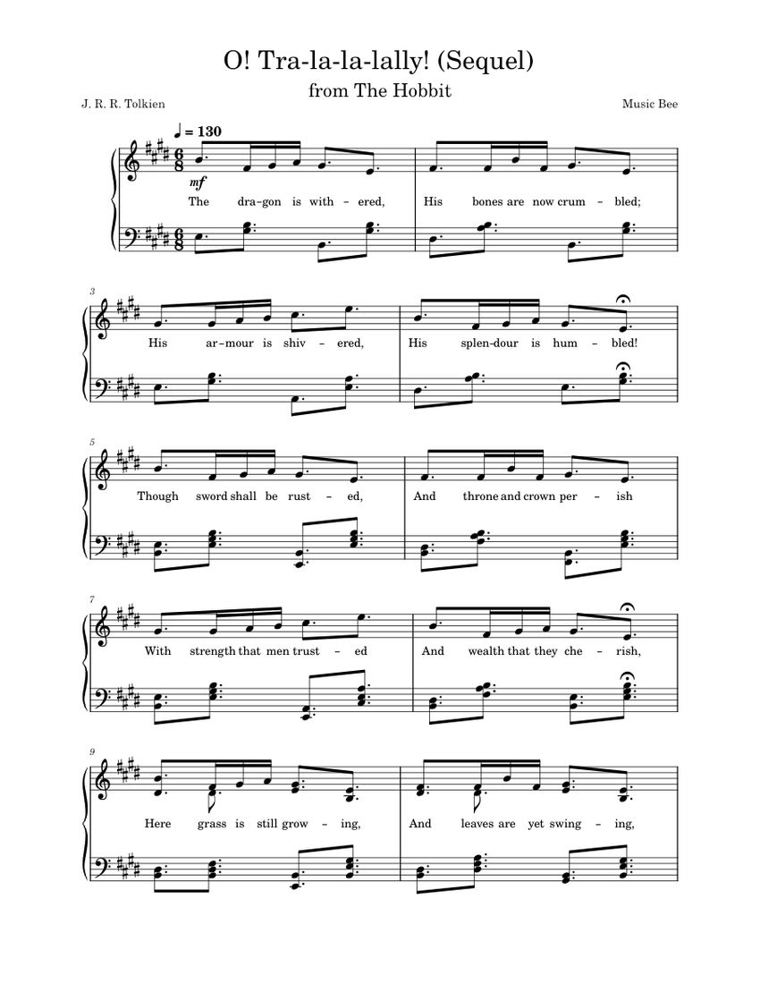 O! Tra-la-la-lally! (Sequel) (from J. R. R. Tolkien's book The Hobbit ...