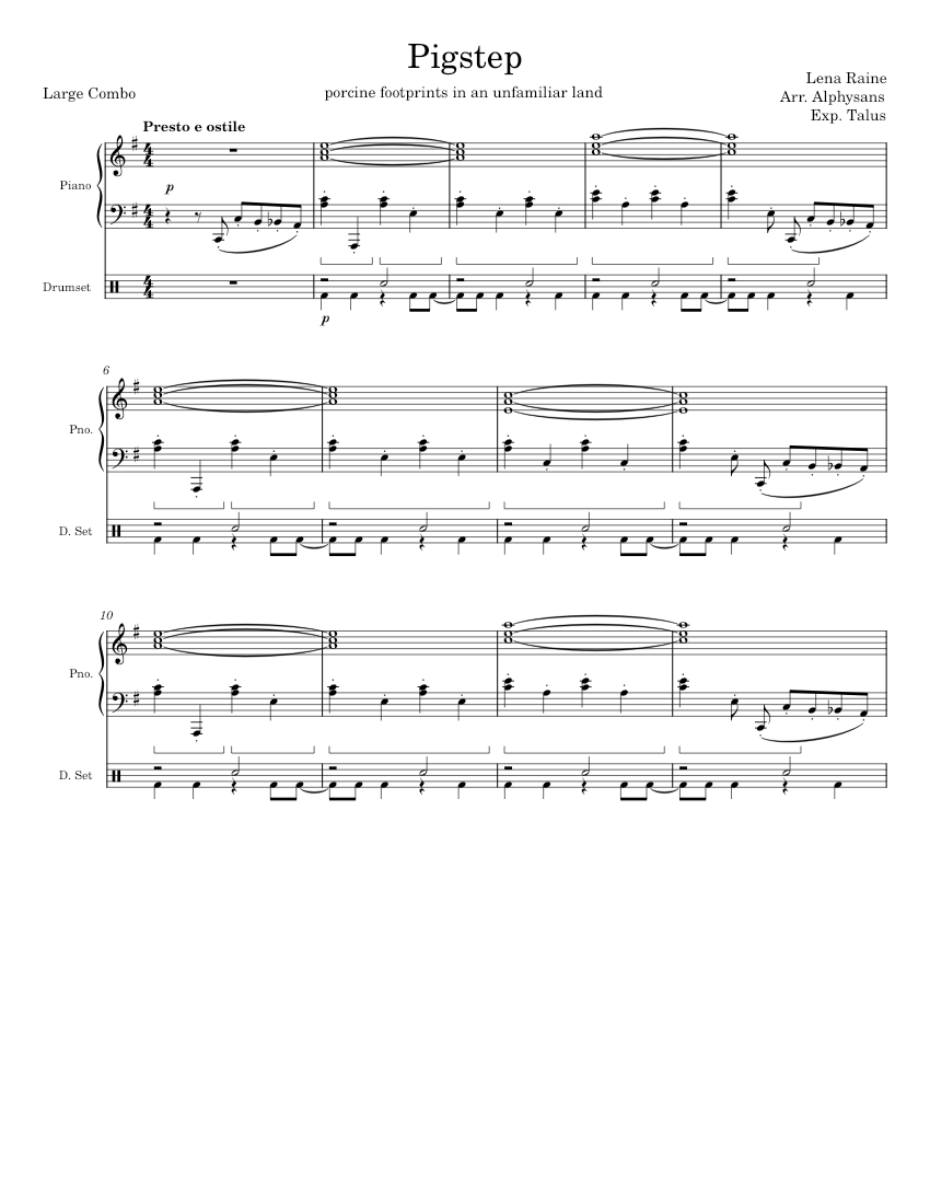 Pigstep - Lena Raine Sheet music for Piano, Trombone, Trombone bass ...