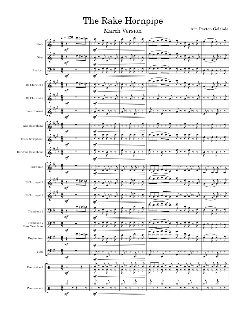The Rake Hornpipe(Krusty Krab Theme) – March Version Sheet music for ...