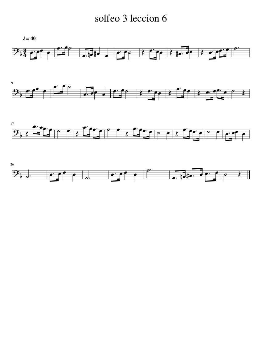 solfeo 3 leccion 6 Sheet music for Baritone (Solo) | Musescore.com