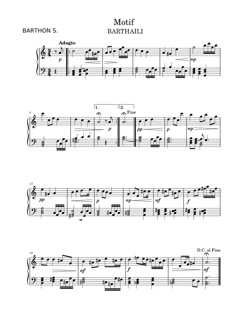 Motif Sheet music for Piano (Solo) | Musescore.com