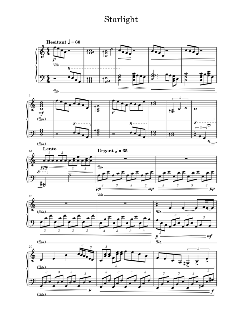 Starlight Sheet music for Piano (Solo) | Musescore.com