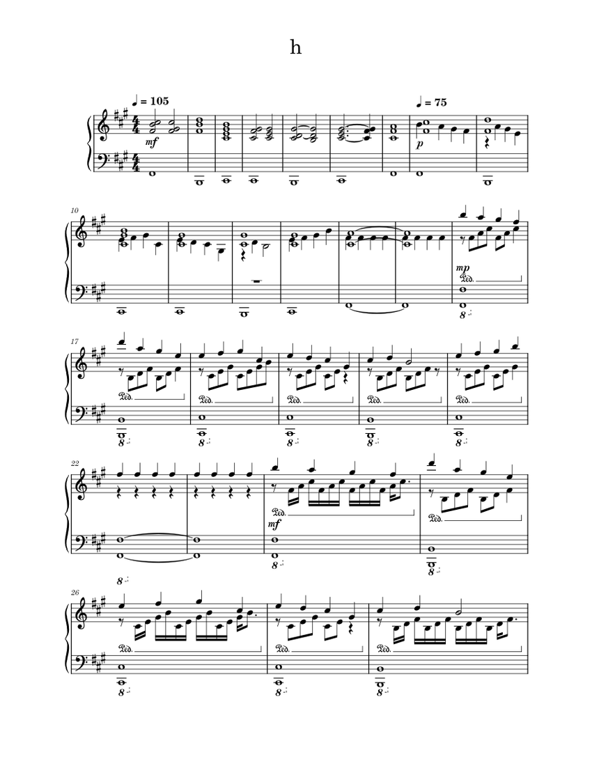 wow Sheet music for Piano (Solo) | Musescore.com