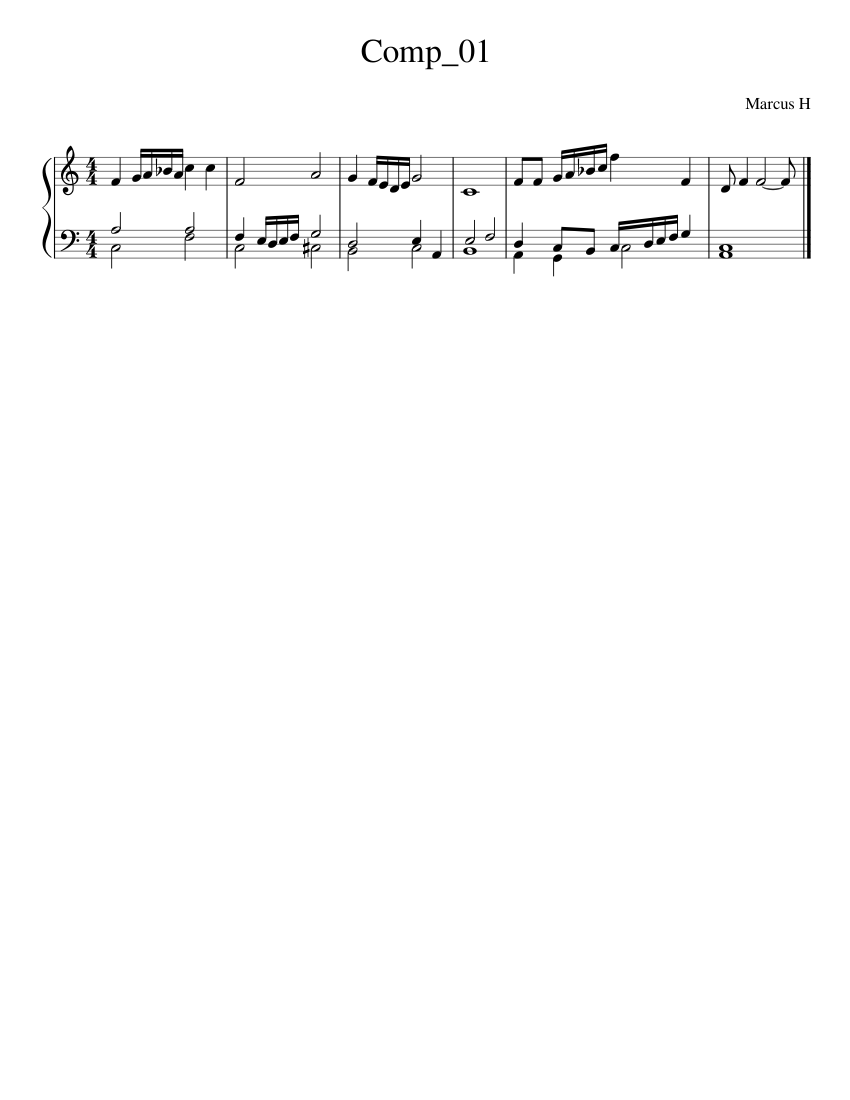 Comp_01 Sheet music for Piano (Solo) Easy | Musescore.com