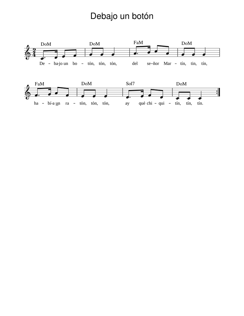 Debajo de un botón – Misc tunes Debajo de un botón Sheet music for ...