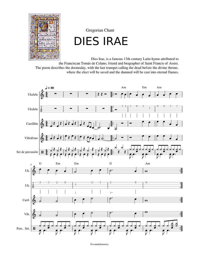 Dies Irae – Thomas of Celano DIES IRAE Sheet music for Vibraphone, Drum ...