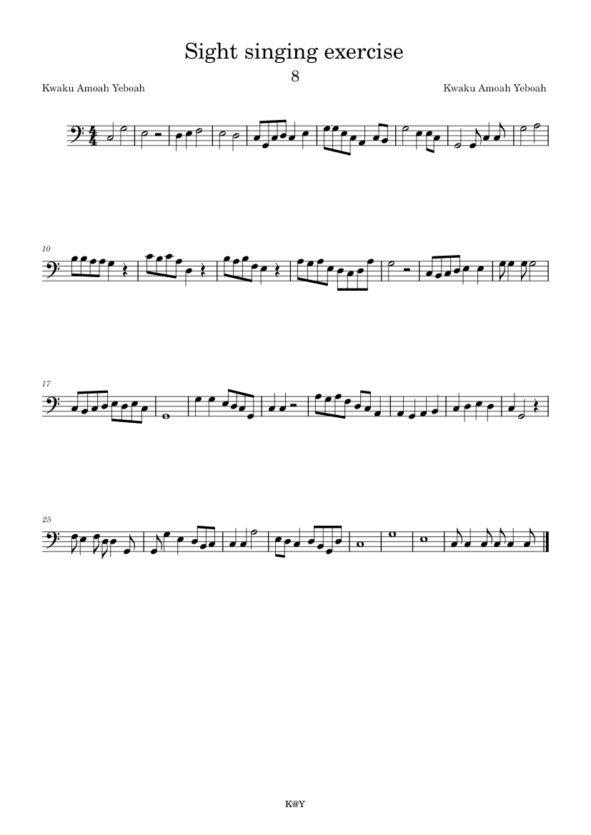 Sight singing exercise 8 Sheet music for Piano (Solo) Easy | Musescore.com