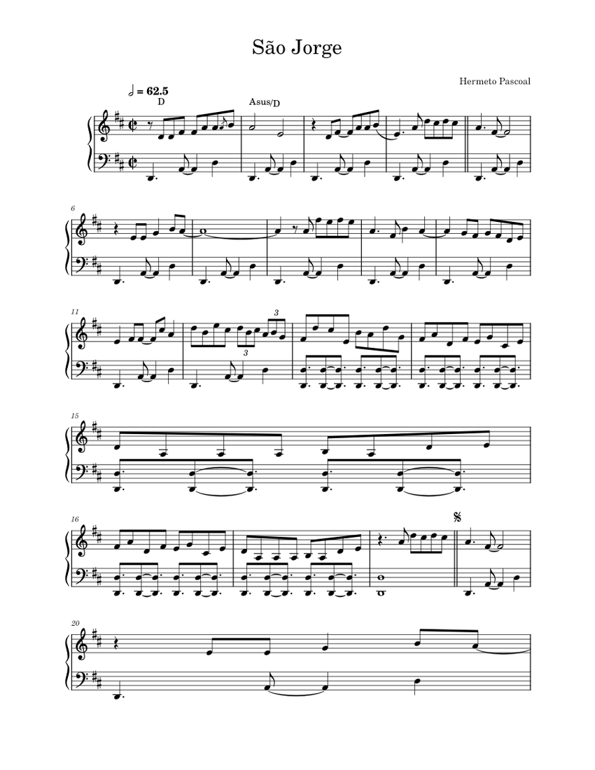 São Jorge – Hermeto Pascoal Sheet music for Piano (Solo) | Musescore.com